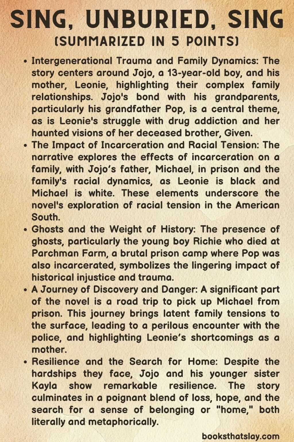 Sing, Unburied, Sing Summary, Themes and Characters