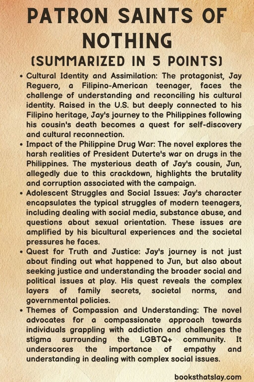 Patron Saints of Nothing Summary, Characters and Themes