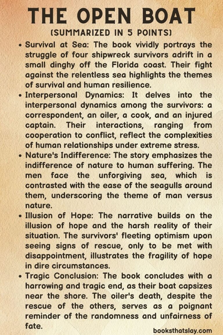 The Open Boat Summary, Themes and Characters