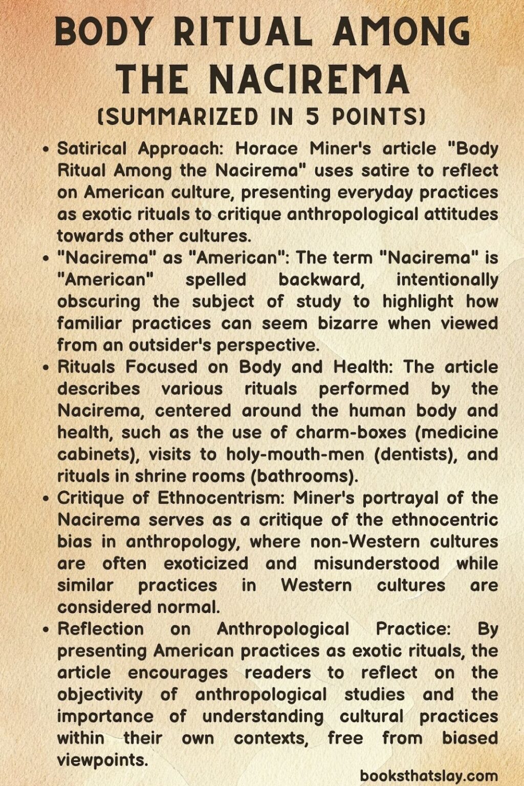 Body Ritual Among the Nacirema Summary and Analysis