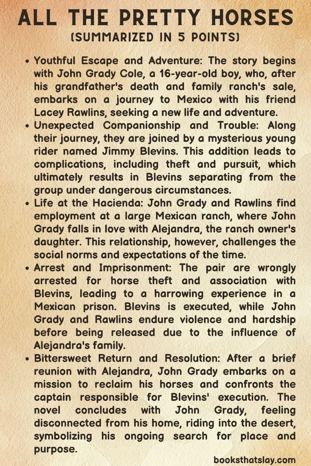 All The Pretty Horses Summary, Characters and Themes