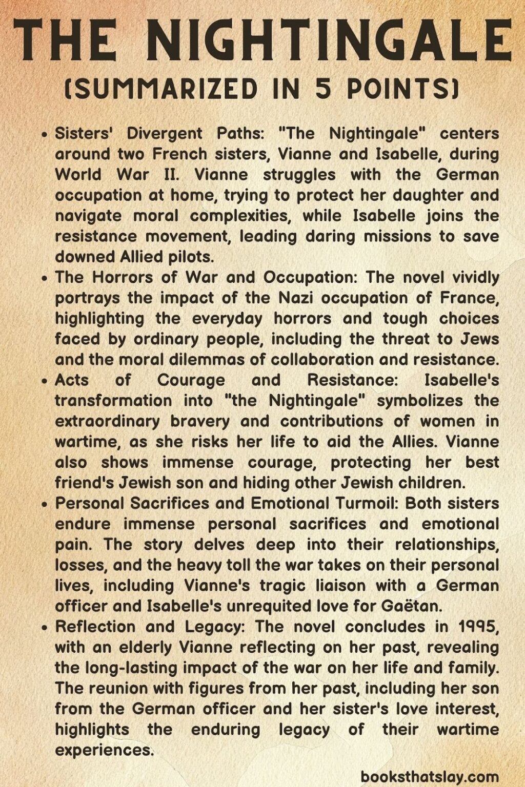 The Nightingale Summary, Characters and Themes