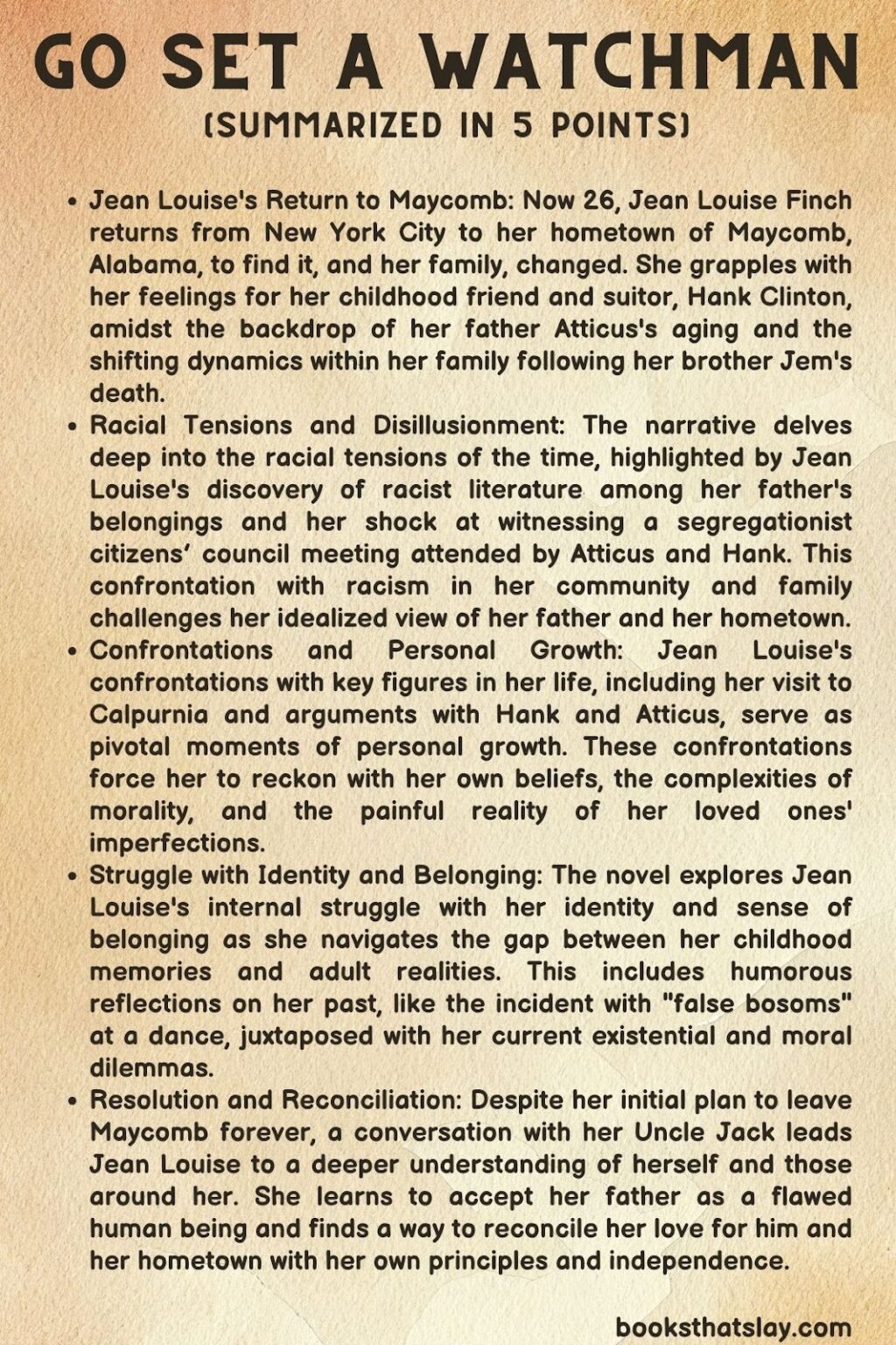 Go Set a Watchman Summary, Characters and Themes