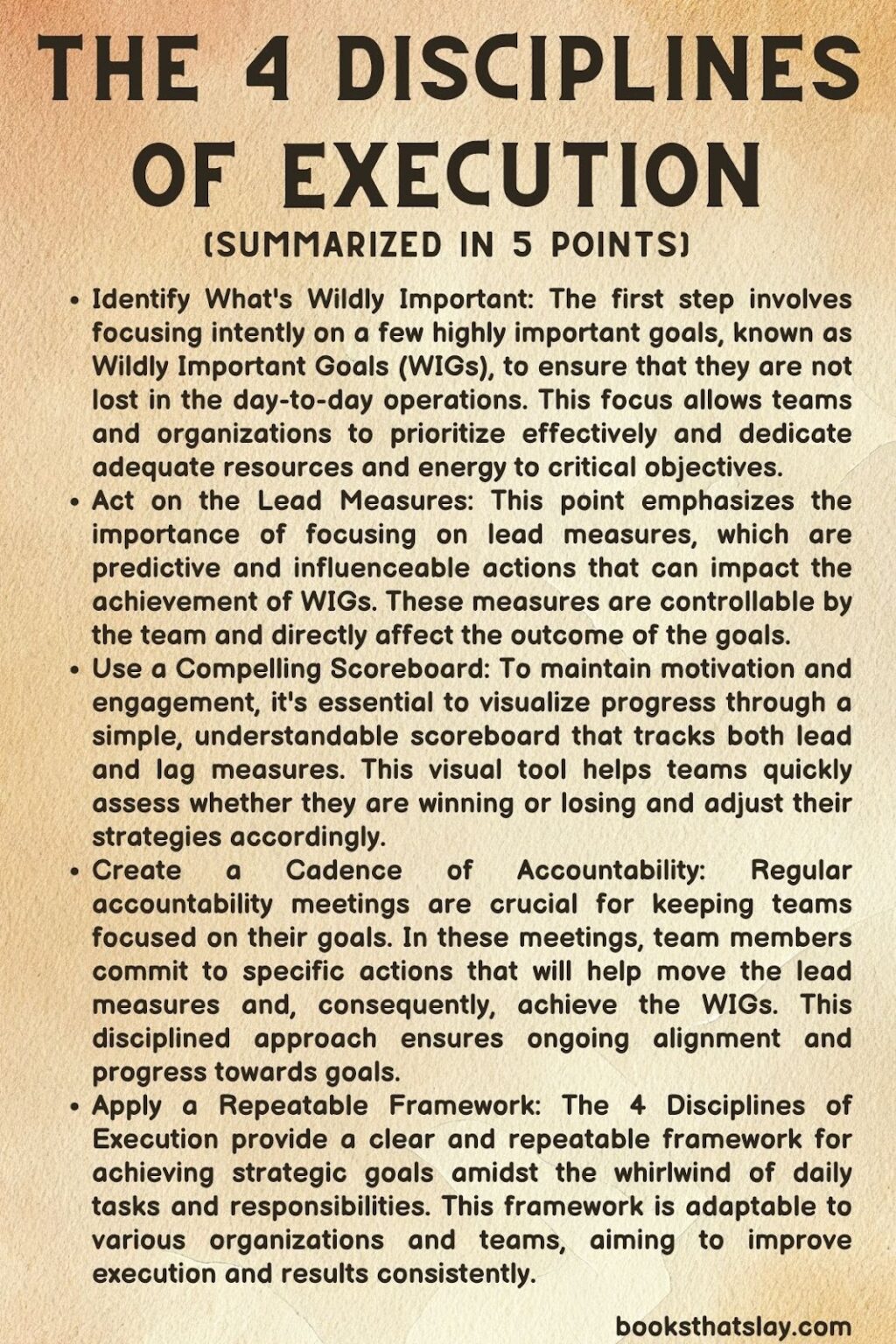 The 4 Disciplines of Execution Summary and Key Lessons