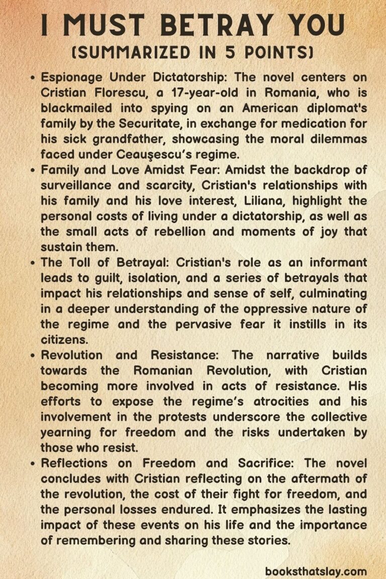 I Must Betray You Summary, Characters and Themes