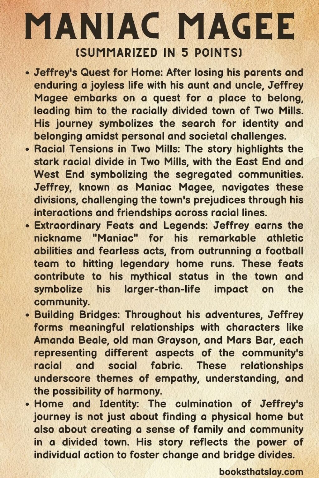 Maniac Magee Summary, Characters and Themes