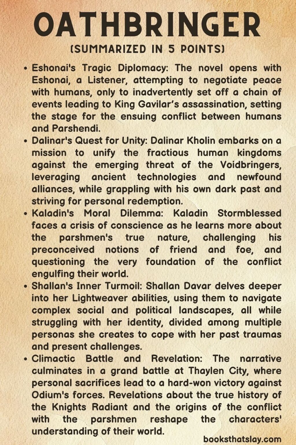 Oathbringer Summary, Characters and Themes
