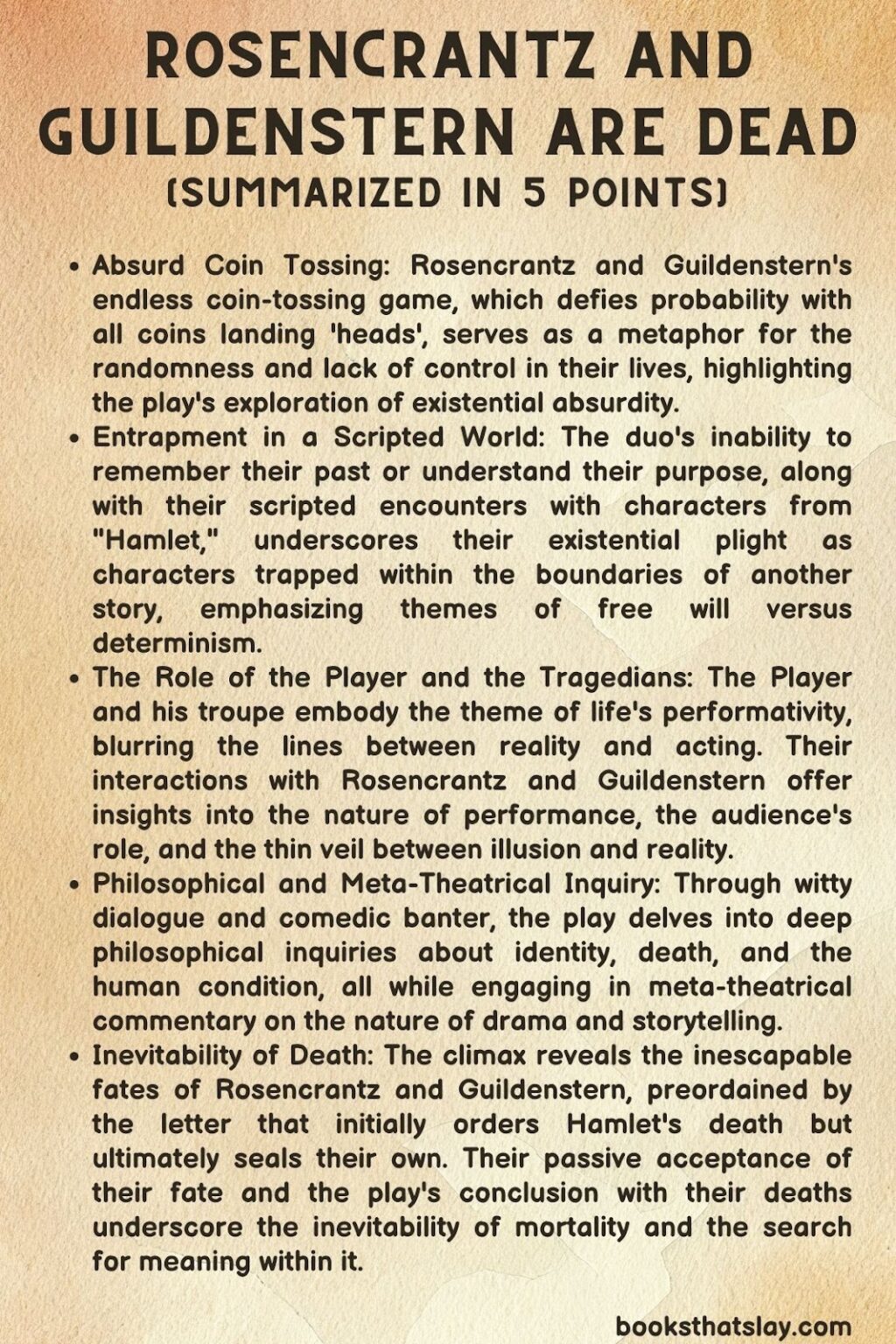 Rosencrantz and Guildenstern Are Dead Summary, Characters and Themes