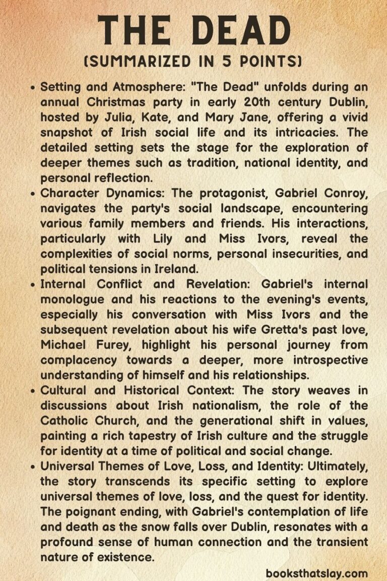 The Dead by James Joyce Summary, Characters and Themes