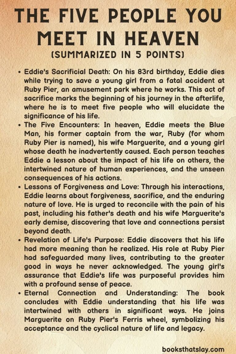 The Five People You Meet in Heaven Summary, Characters and Themes
