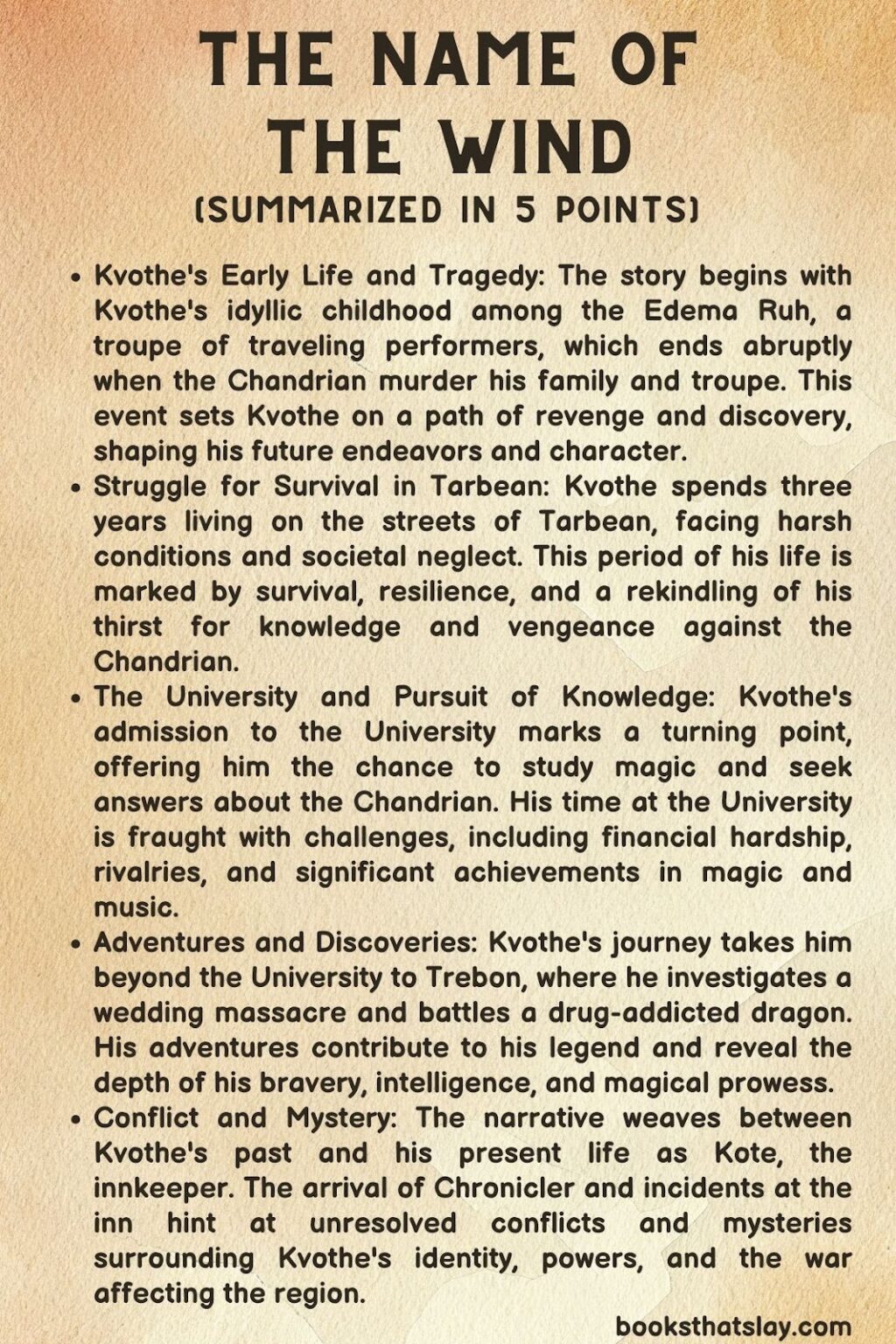 The Name of the Wind Summary, Characters and Themes