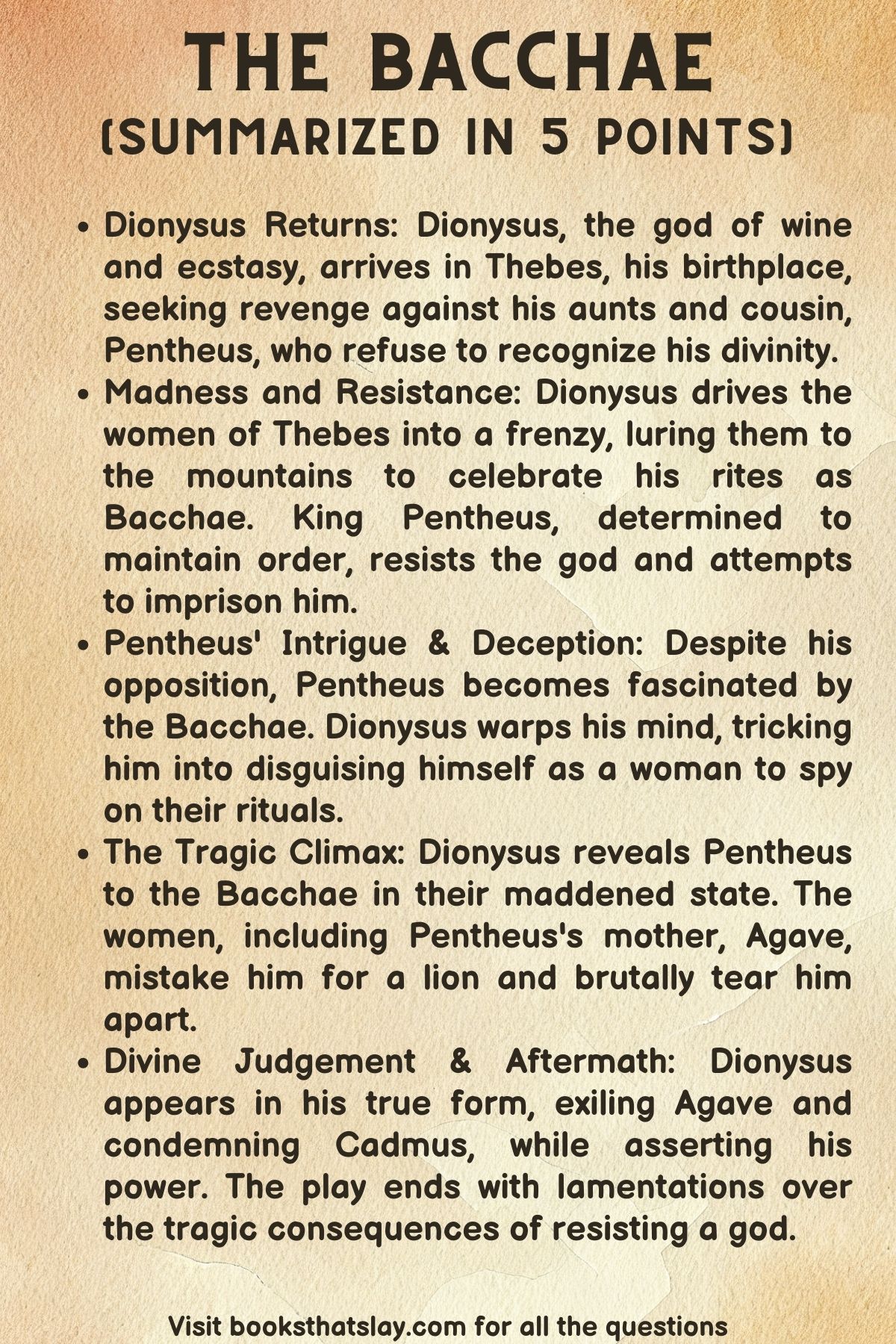 The Bacchae Summary, Characters and Themes