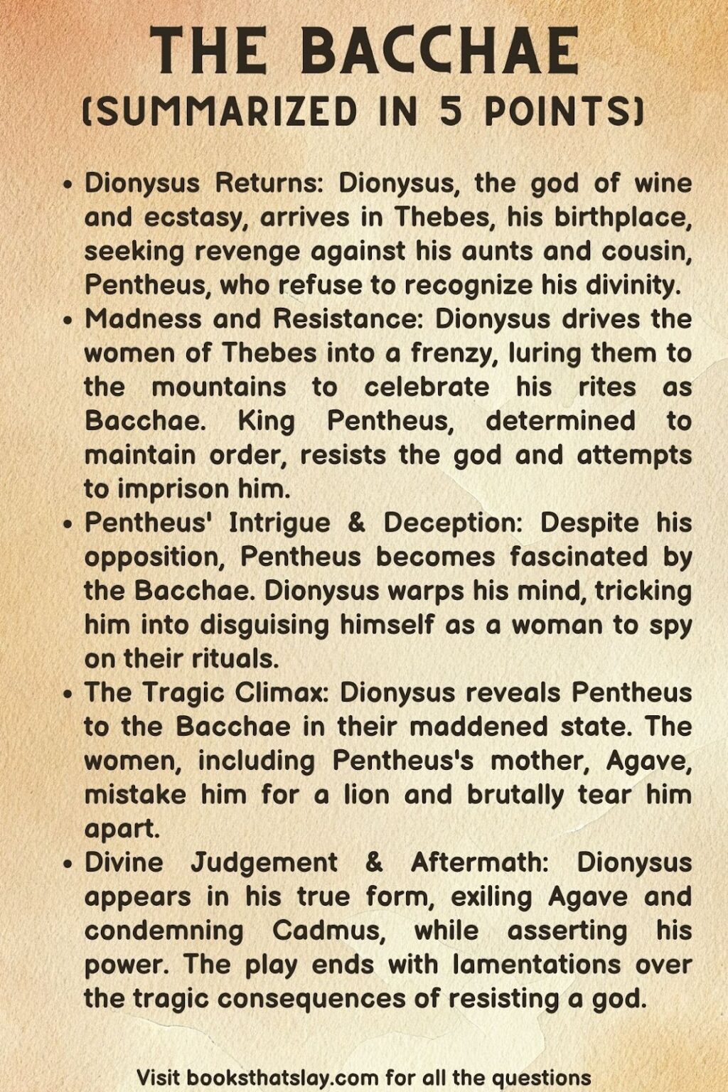 The Bacchae Summary, Characters and Themes