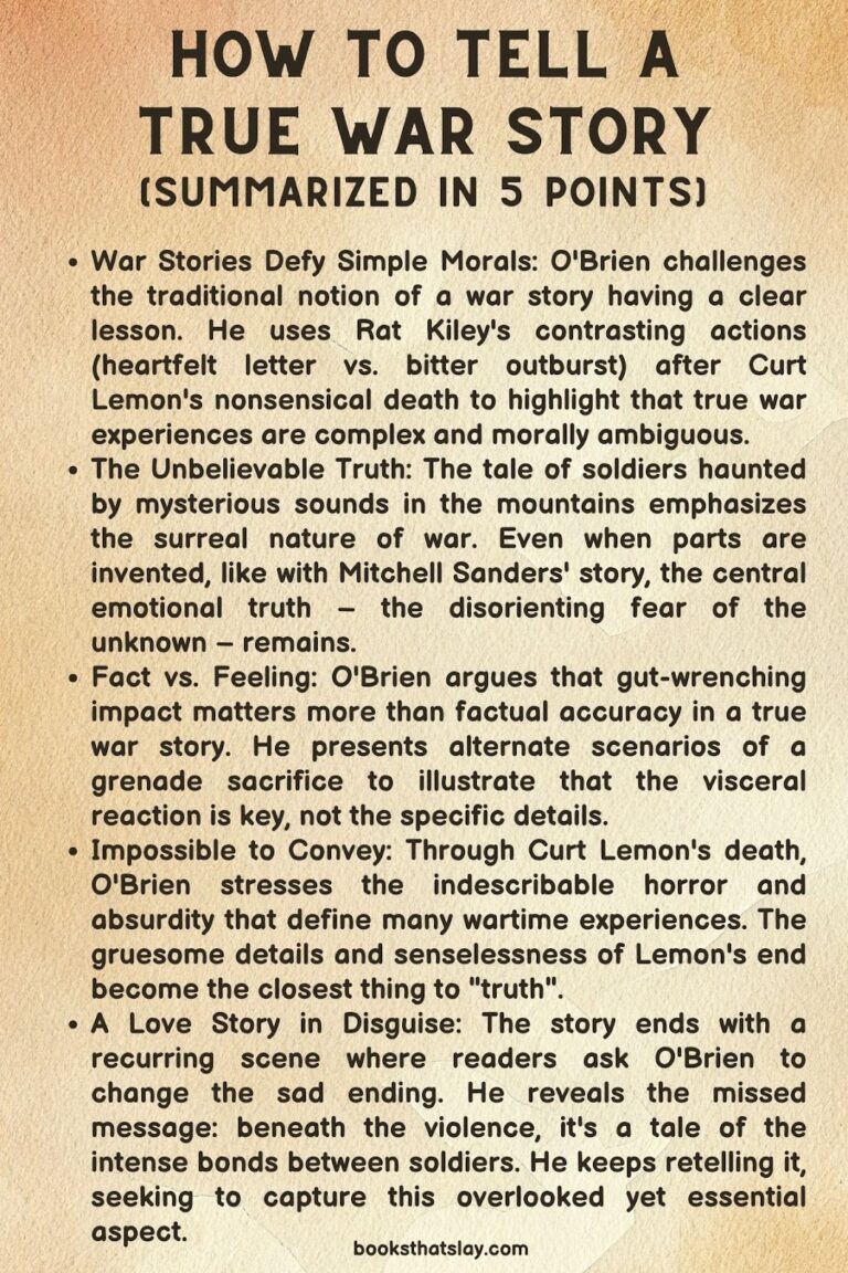 How to Tell a True War Story Summary, Themes and Analysis