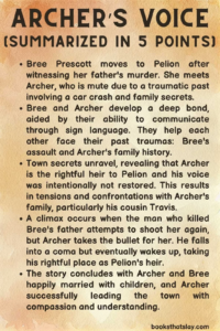 Archer's Voice Summary, Characters and Themes