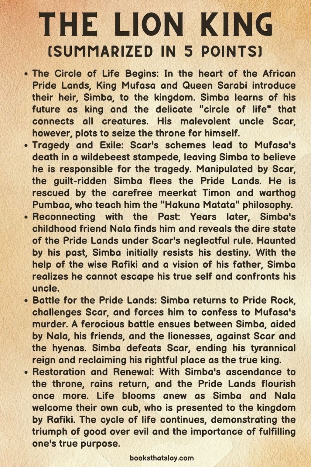 The Lion King Summary, Characters and Themes