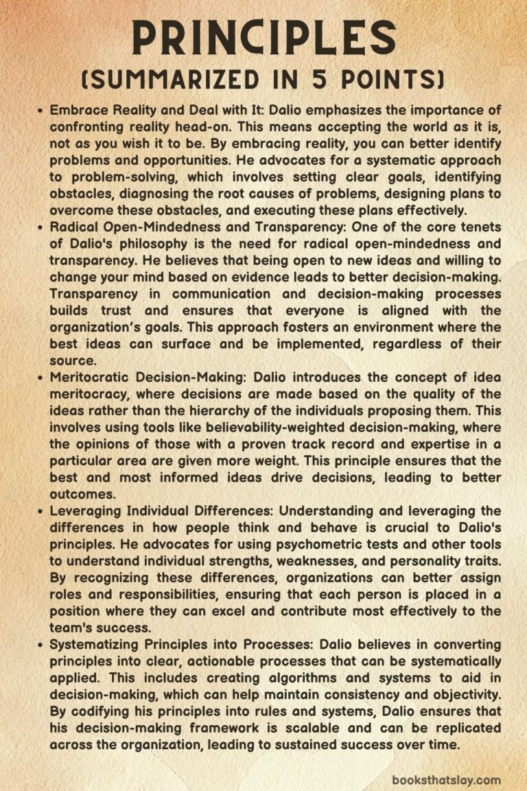 Principles by Ray Dalio Summary and Key Lessons