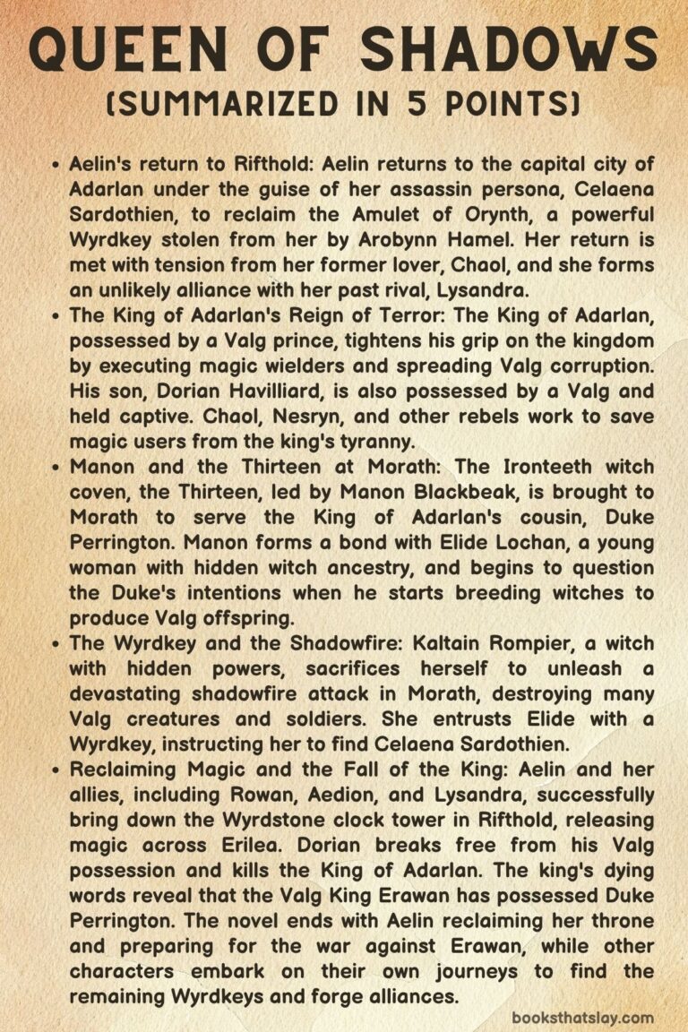 Queen of Shadows Summary, Characters and Themes