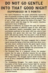 Do not go gentle into that good night Summary, Analysis and Themes
