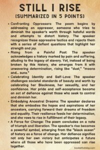Still I Rise Summary, Analysis and Themes