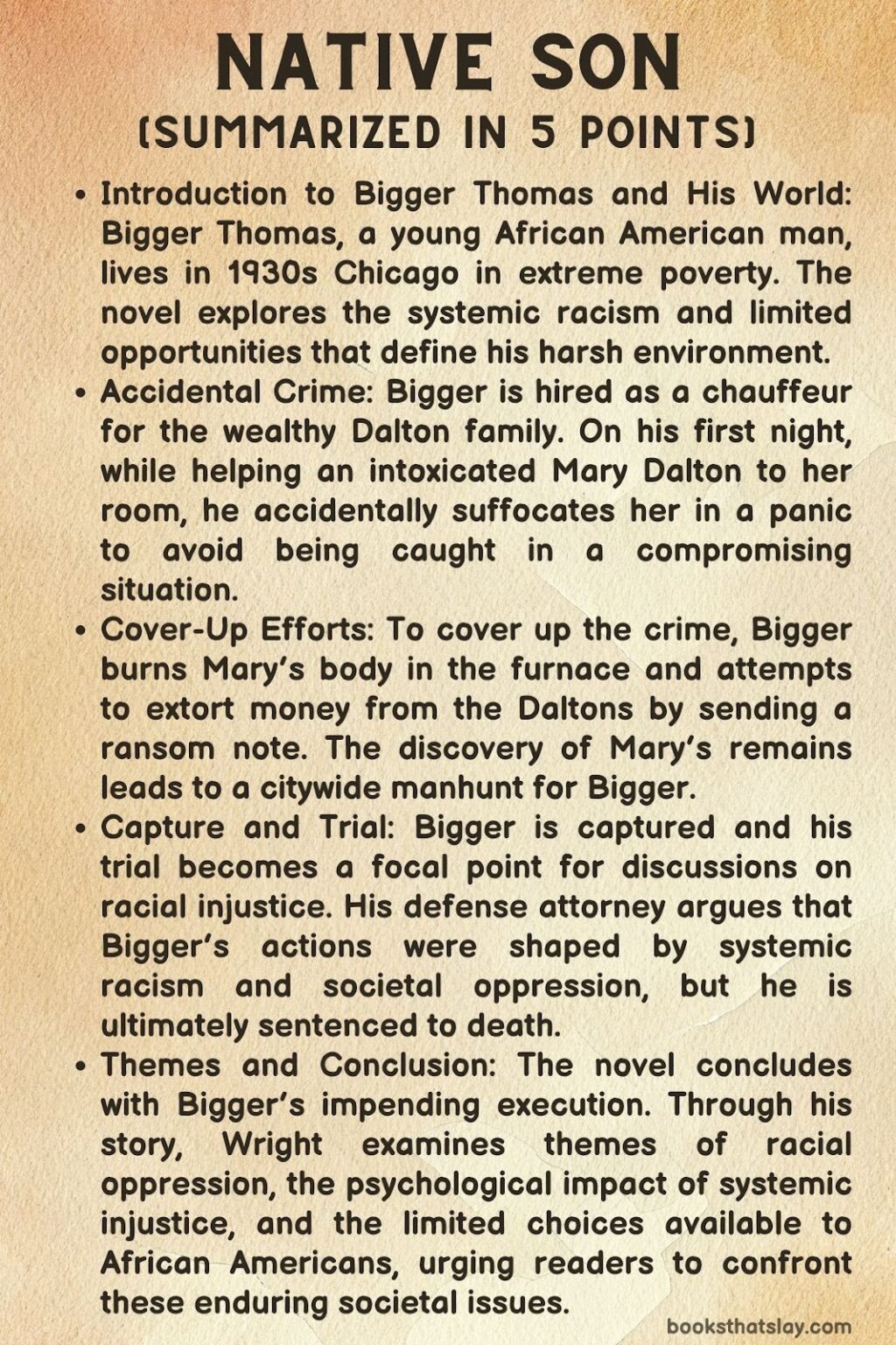 Native Son Summary, Characters and Themes