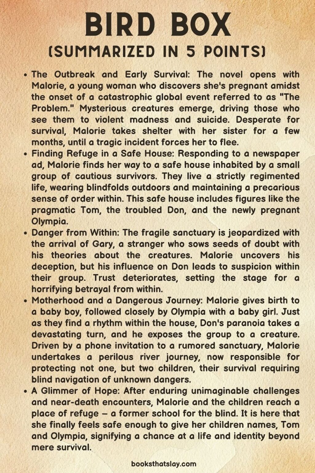 Bird Box Summary, Characters and Themes