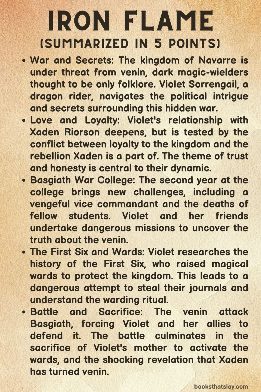 Iron Flame Summary, Characters and Themes