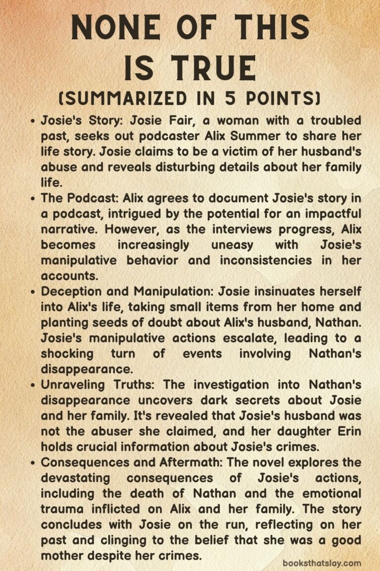 None of This Is True Summary, Characters and Themes