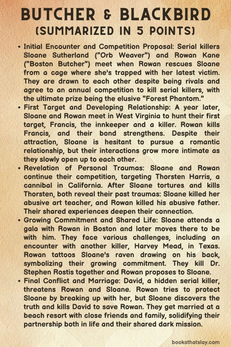 Butcher & Blackbird Summary, Characters and Themes