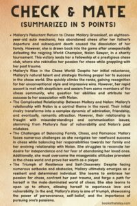Check & Mate Summary, Characters and Themes