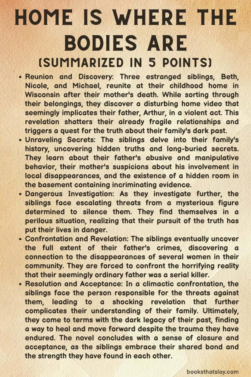 Home Is Where The Bodies Are Summary, Characters and Themes