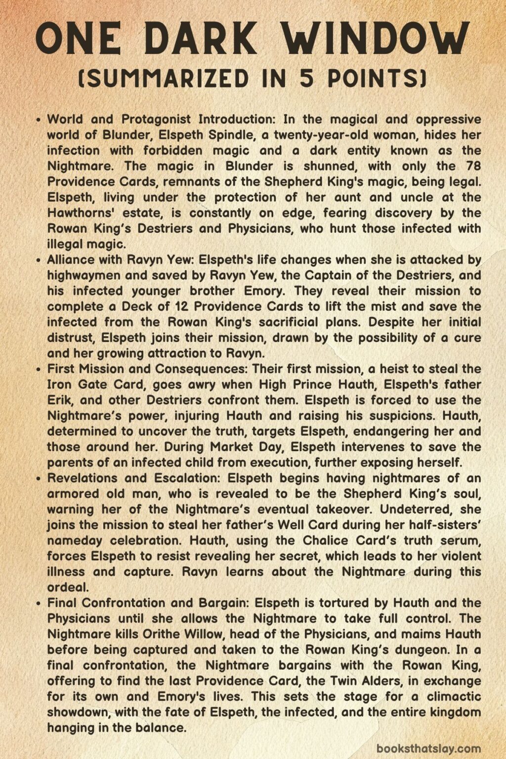 One Dark Window Summary, Characters and Themes