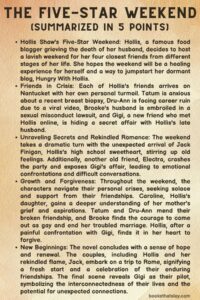 The Five-Star Weekend Summary, Characters and Themes