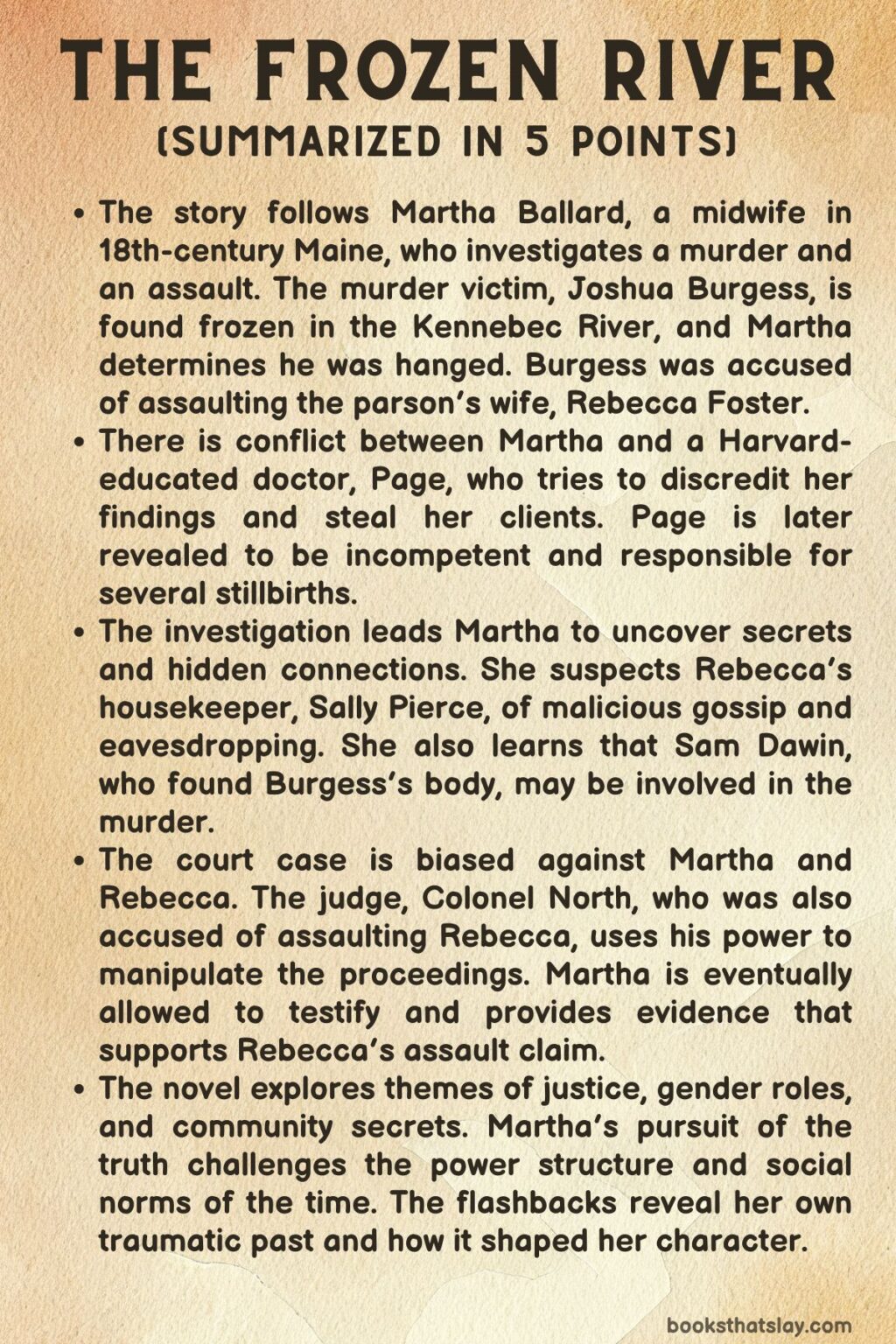 The Frozen River Summary, Characters and Themes