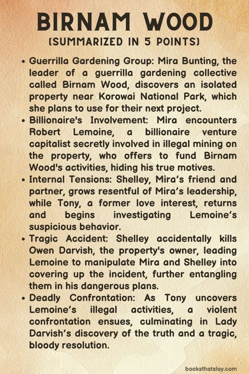 Birnam Wood Summary, Characters and Themes