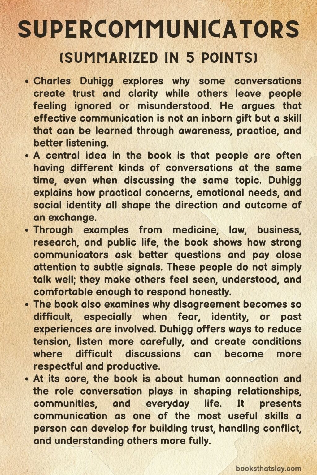 Supercommunicators Summary and Key Lessons