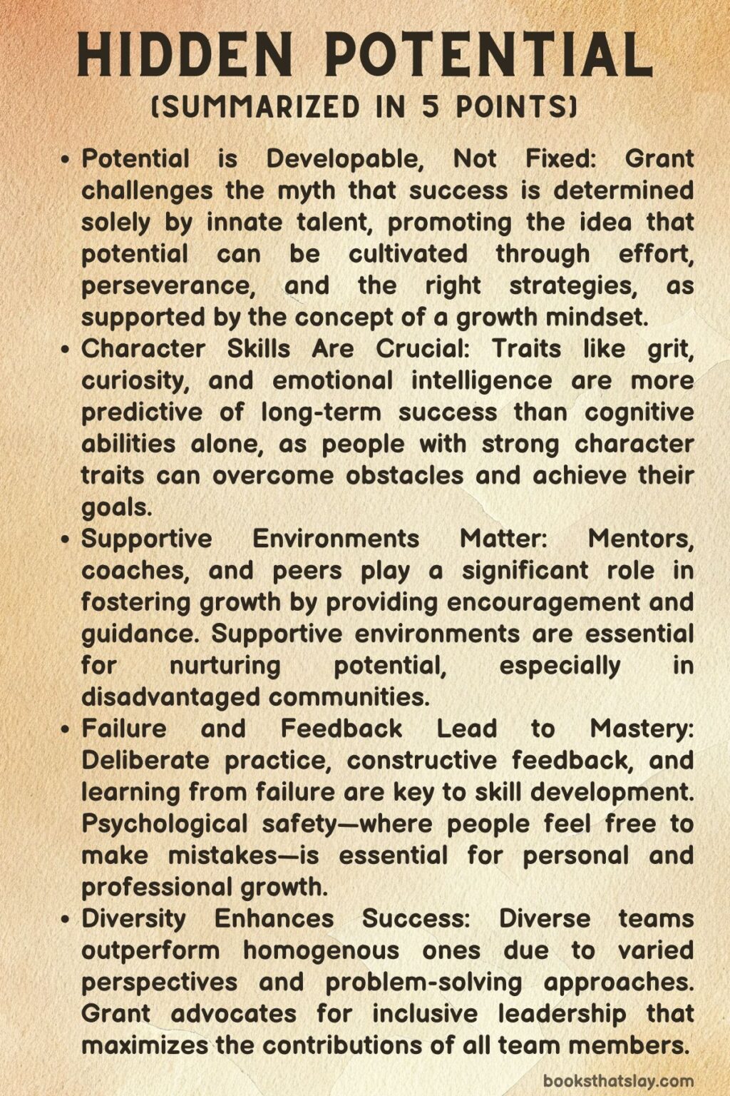 Hidden Potential by Adam Grant Summary and Analysis