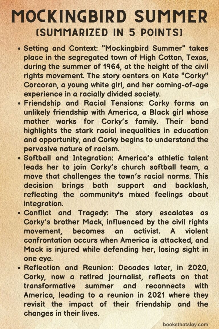 Mockingbird Summer Summary, Characters and Themes