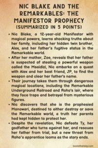 Nic Blake and the Remarkables: The Manifestor Prophecy Summary ...