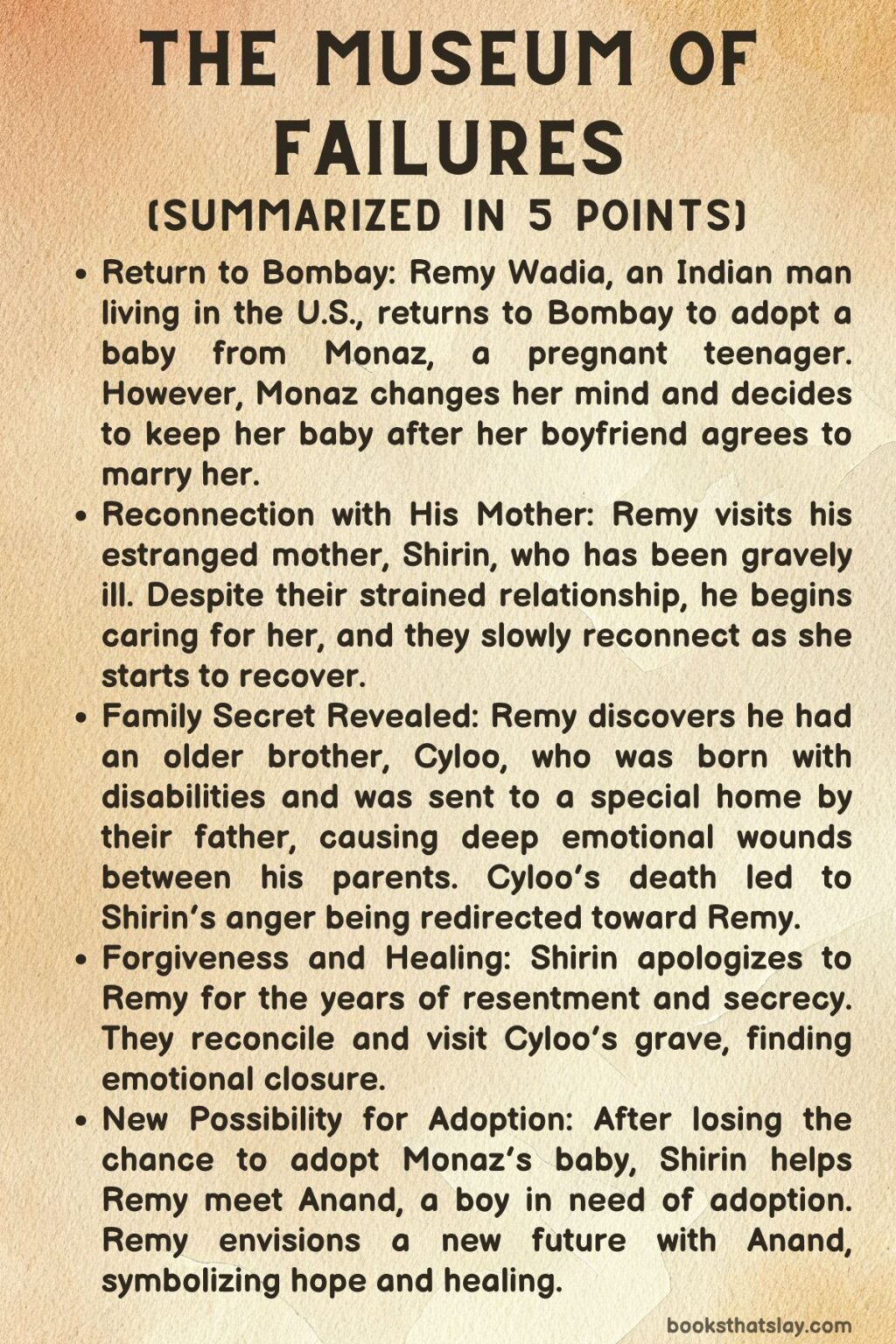 The Museum of Failures Summary, Characters and Themes