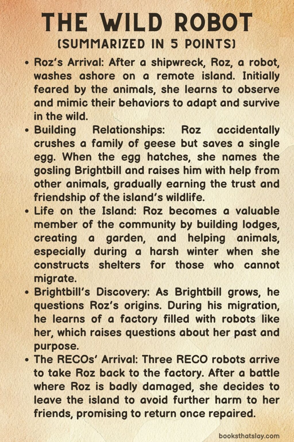 The Wild Robot by Peter Brown Summary, Characters and Themes