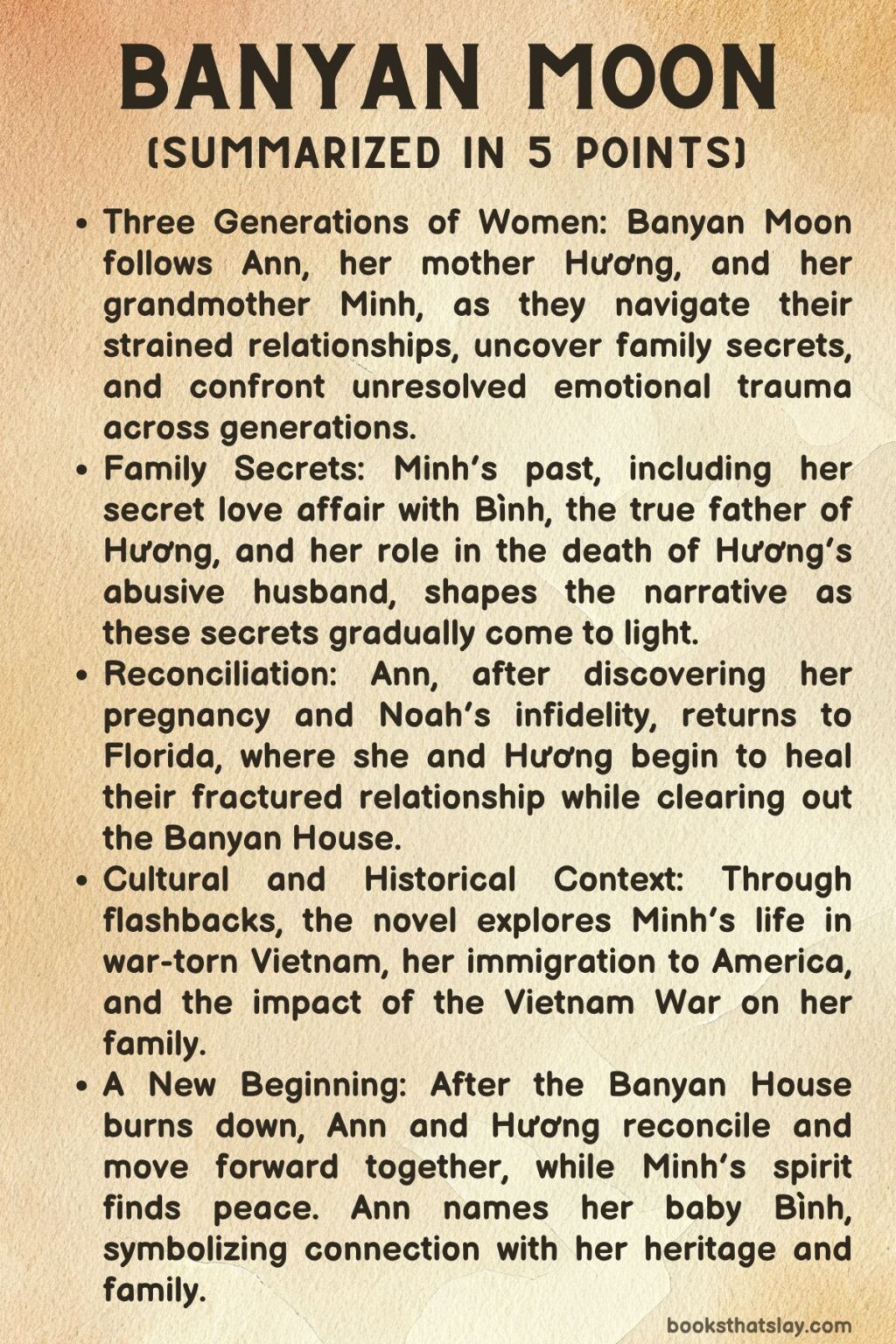 Banyan Moon Summary, Characters and Themes