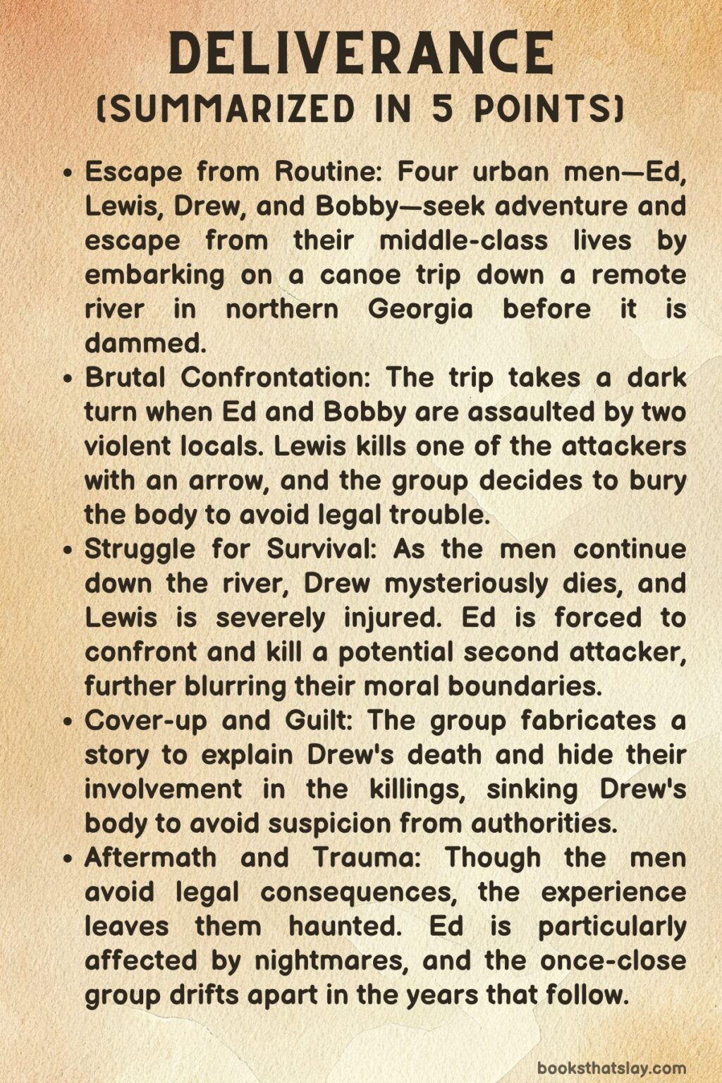 Deliverance by James Dickey Summary, Characters and Themes