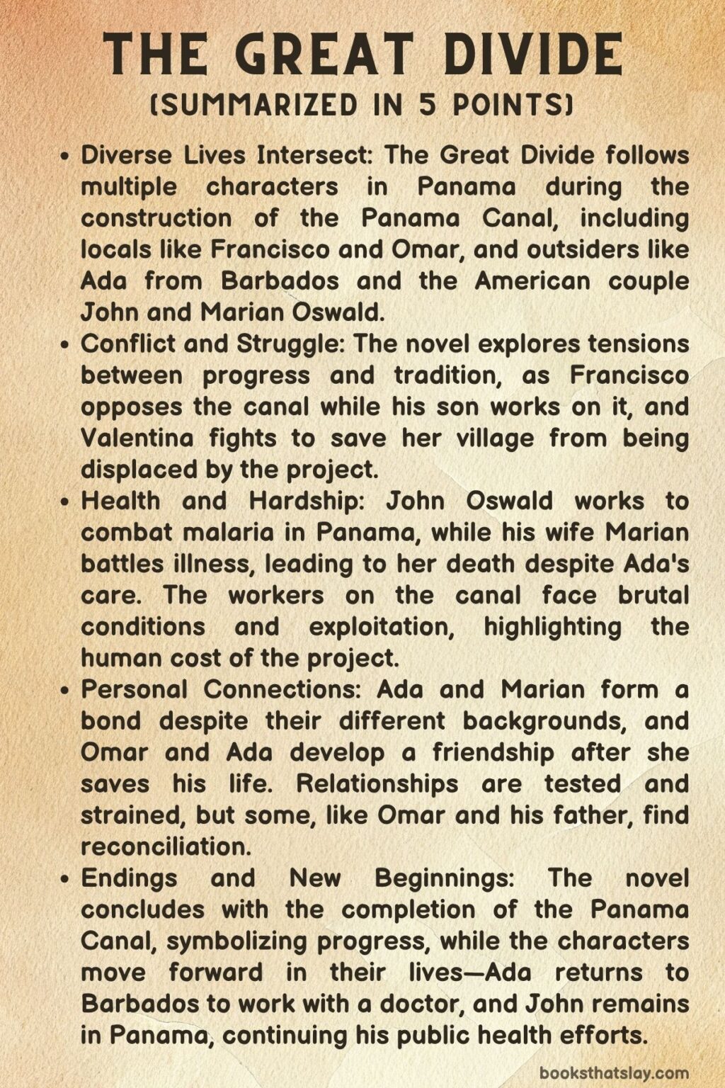 The Great Divide Summary, Characters and Themes