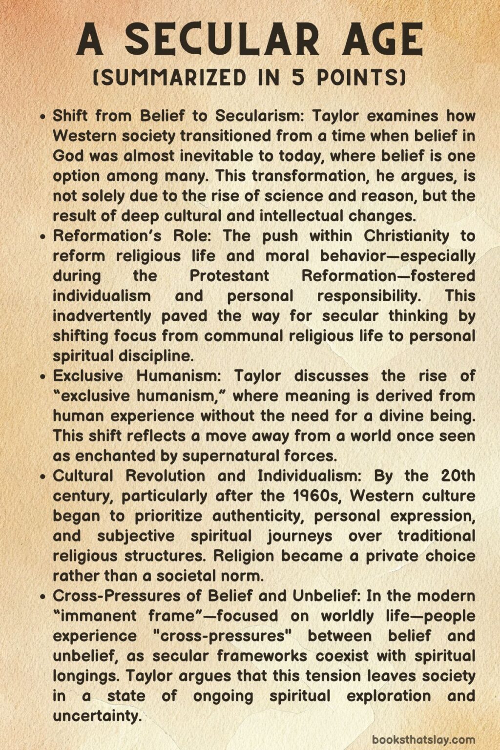 A Secular Age by Charles Taylor Summary, Analysis and Themes