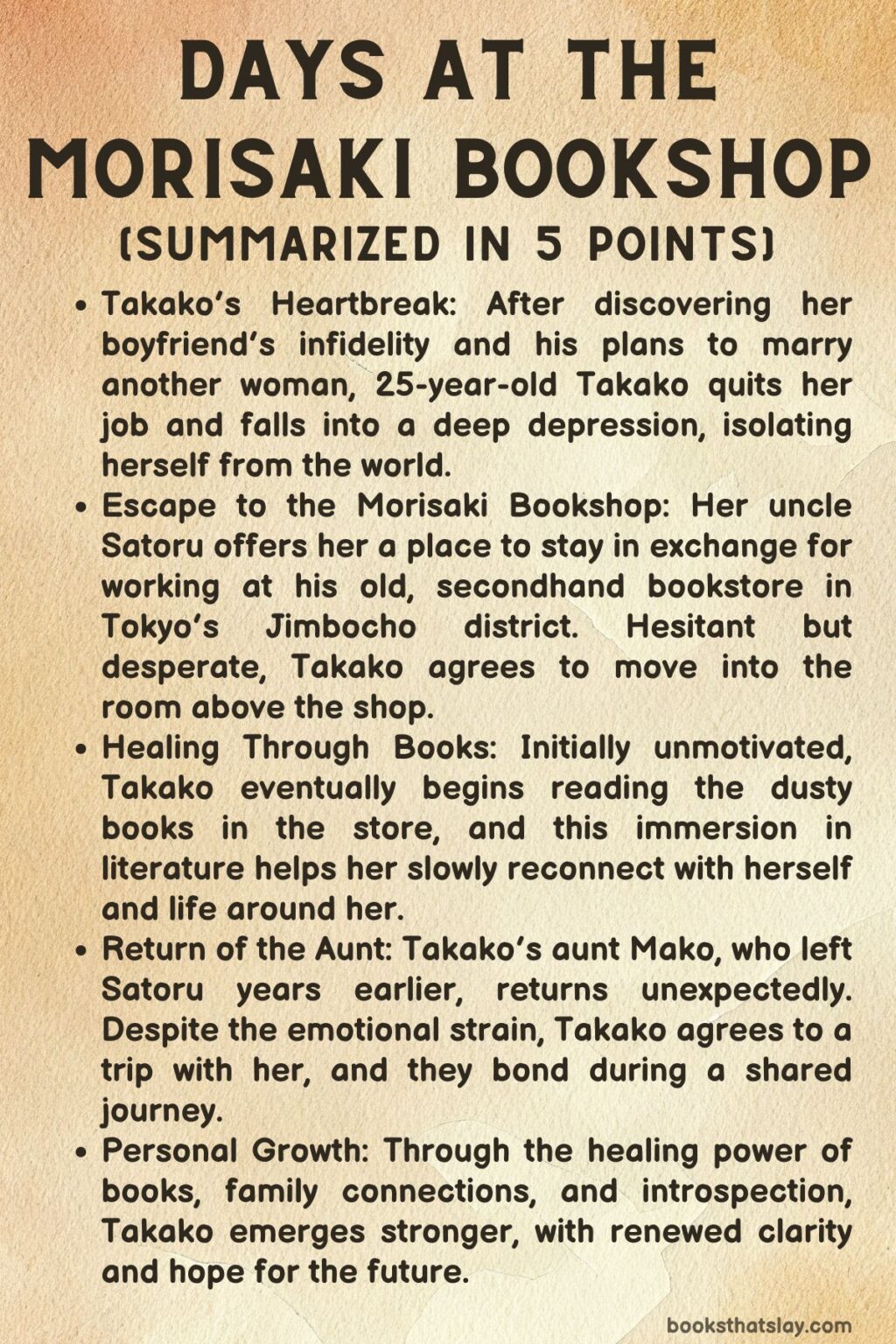 Days at the Morisaki Bookshop Summary, Characters and Themes