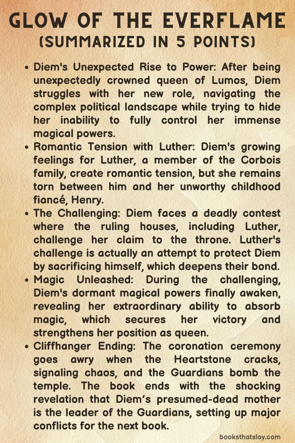 Glow of the Everflame Summary, Characters and Themes