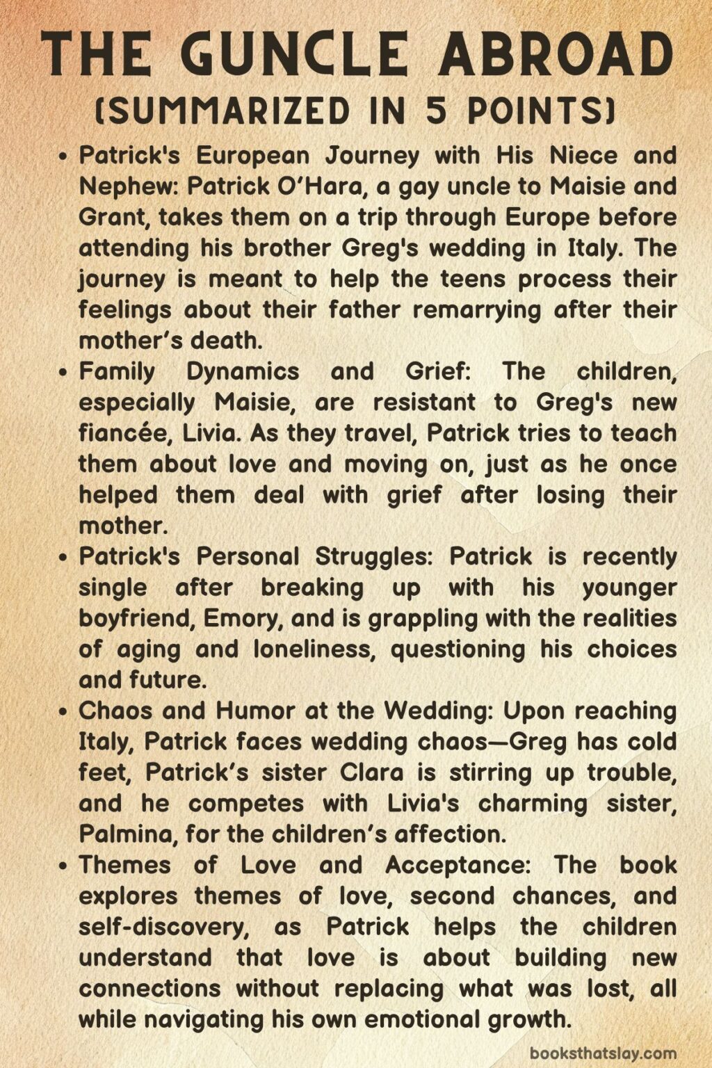 The Guncle Abroad Summary, Characters and Themes