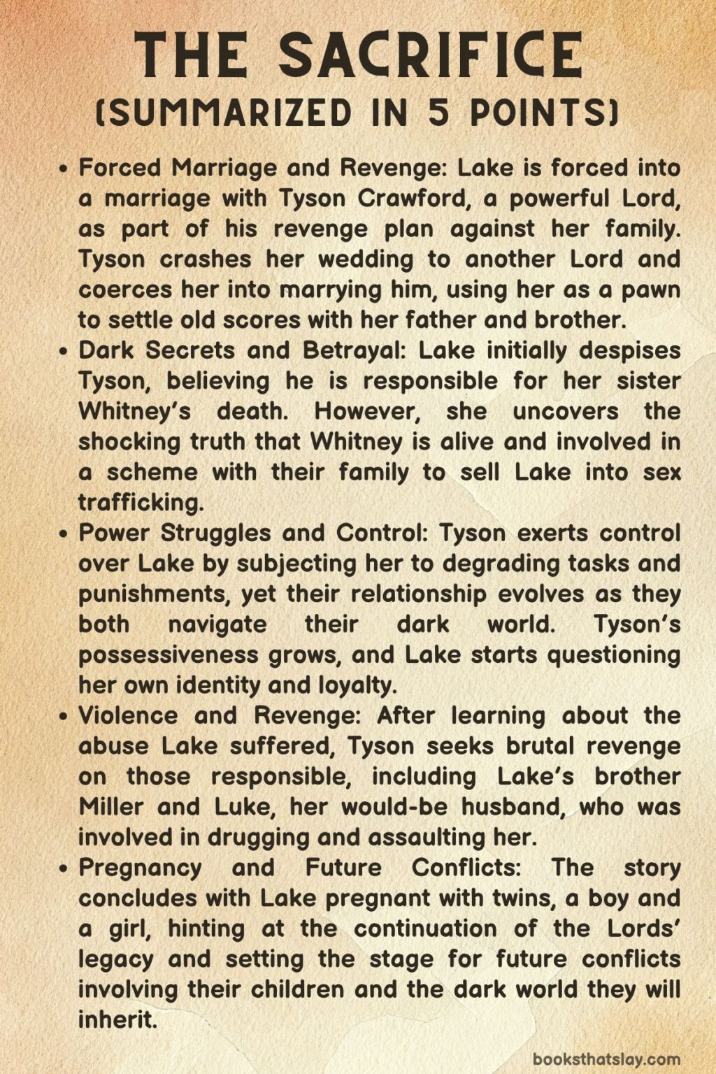 The Sacrifice by Shantel Tessier Summary, Characters and Themes