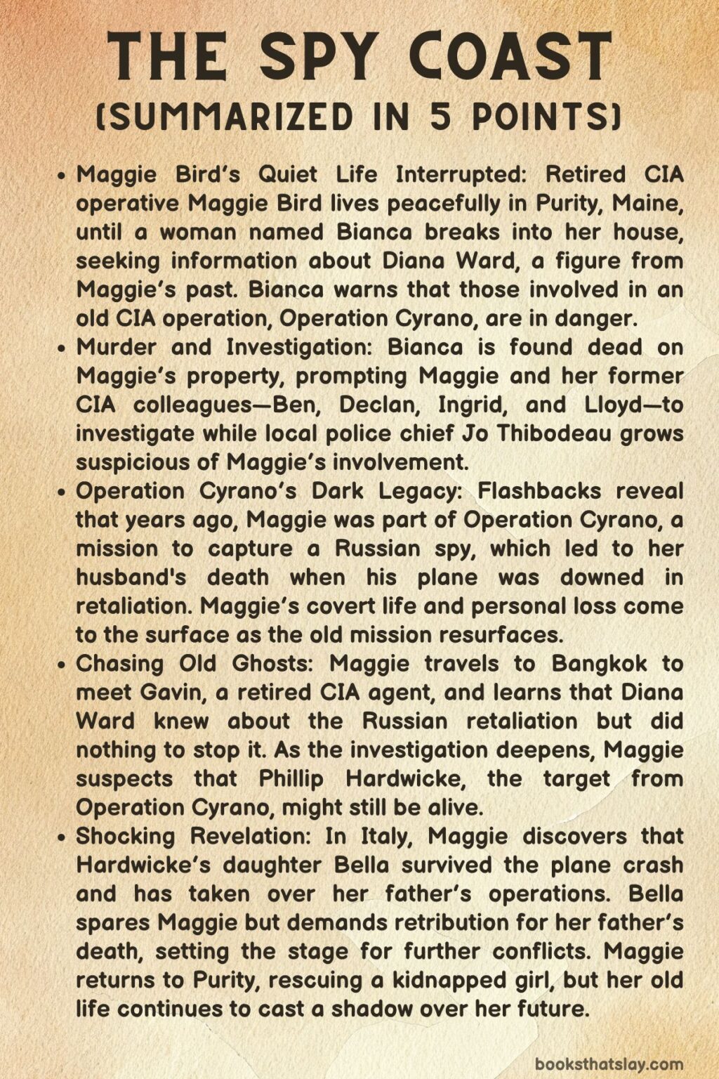 The Spy Coast by Tess Gerritsen Summary, Characters and Themes